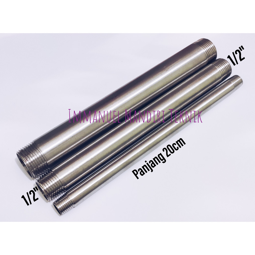Jual Pipa nepel 1/2 20cm ss304 / Pipe nipple / Pipa nipple 1/2 20cm ...