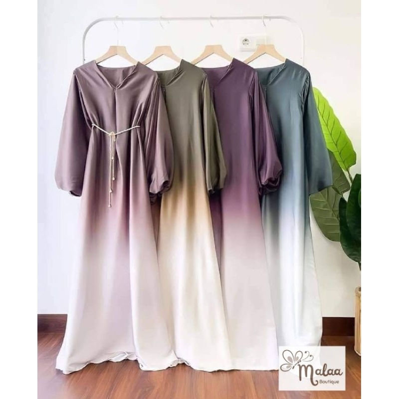 Jual ALAIDA GRADIENT DRESS | Silk Armany Gradasi | Gamis Busui Gradasi ...