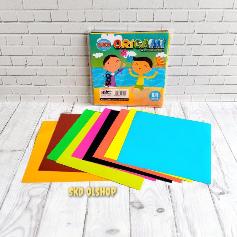 Jual KERTAS LIPAT ORIGAMI BESAR KECIL 12cm × 12cm ( Isi 100 lembar ...