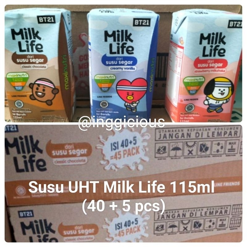 Jual Susu UHT MILK LIFE 200ml 24pcs Susu Segar UHT Milk Life Susu ...