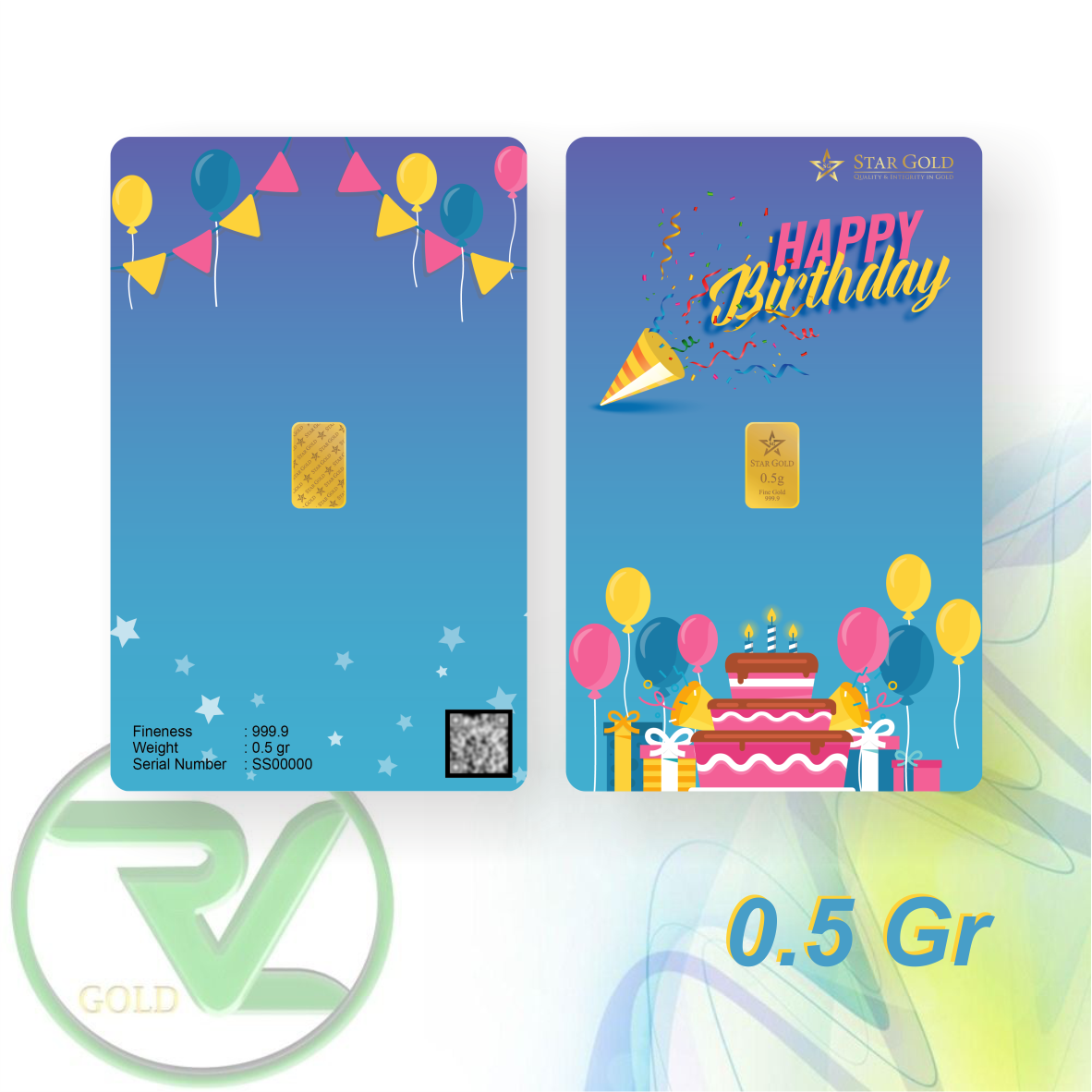 Jual Rvl Gold Logam Mulia StarGold Birthday Series 01 0.5 Gram dan 1 ...