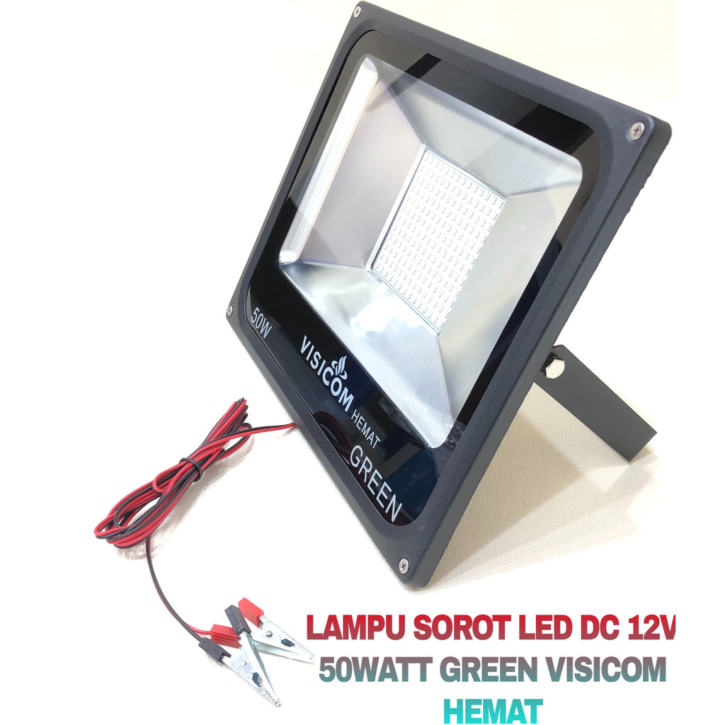 Jual lampu sorot tembak / Lampu LED Flood Light DC 12V 50 Watt Green Hemat Visicom | Shopee ...