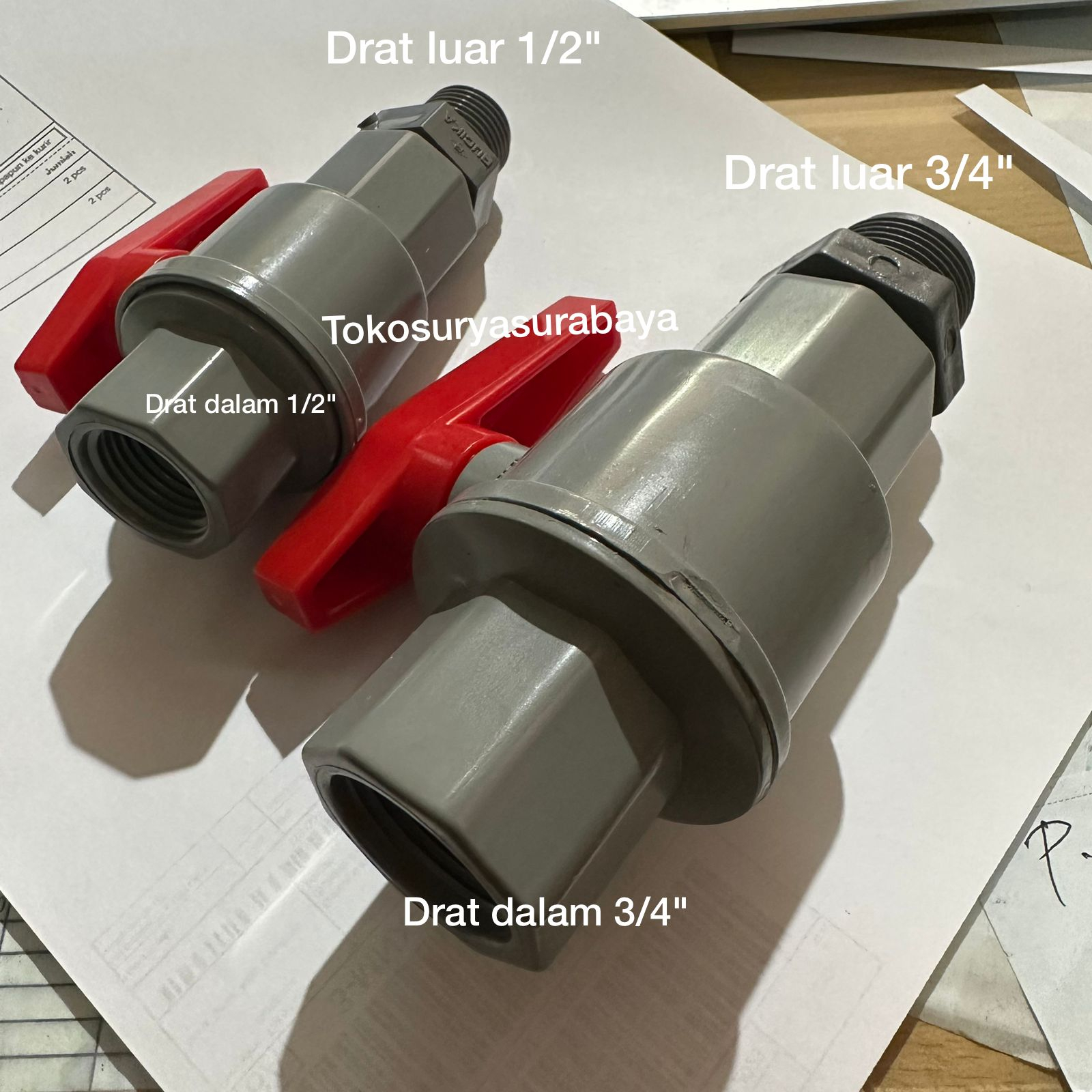 Jual KDJ ball valve drat dalam x drat luar 1/2" 3/4" // ball valve drat ...