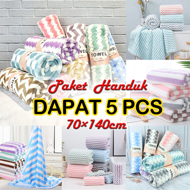 Jual Handuk Mandi Dewasa / Tisu mandi anak 5 PCS HANDUK DEWASA UK 70 X ...
