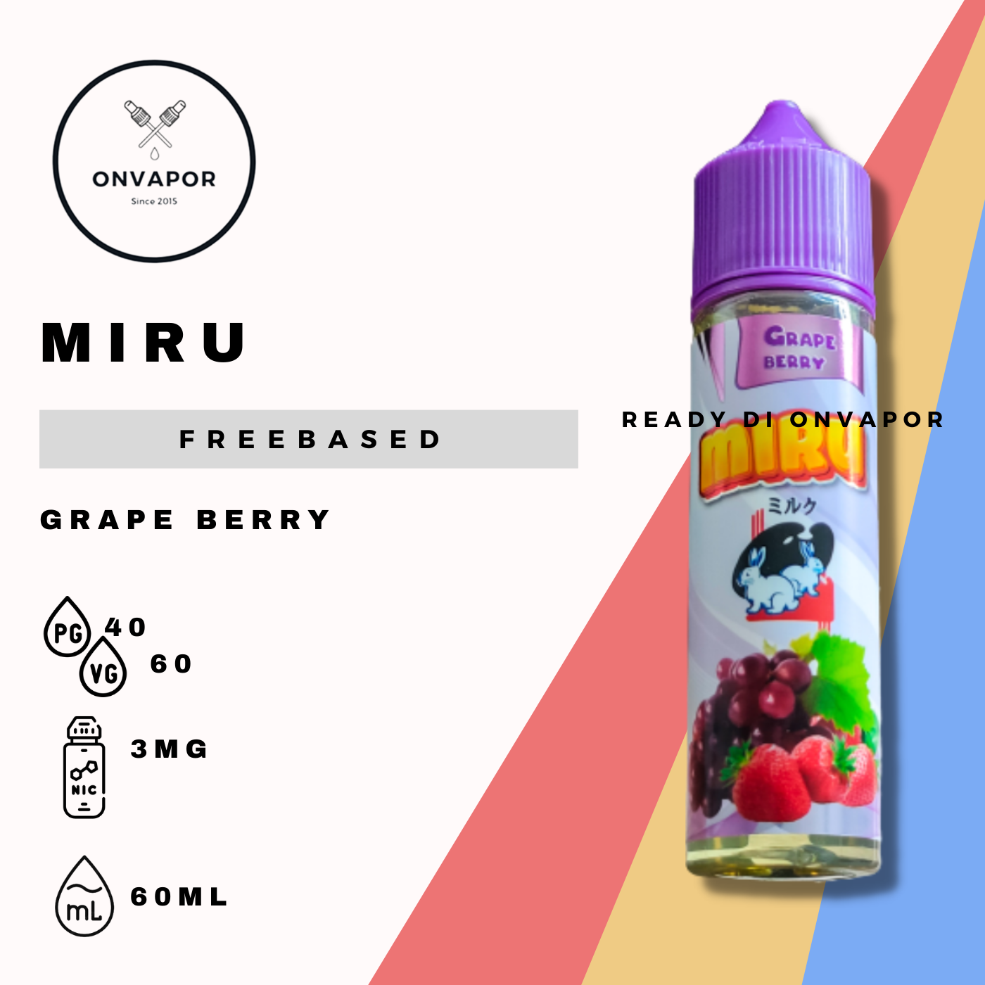 Jual Miru Liquid Grape Berry Fruity by Jozojo 1x60ML | Shopee Indonesia