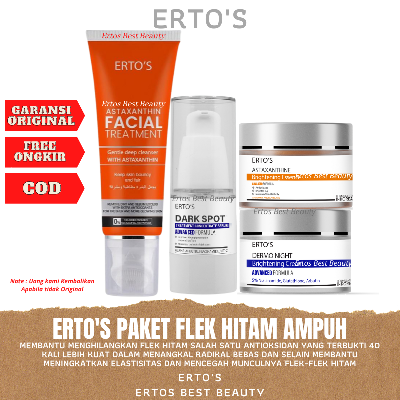 Jual Ertos Paket Flek Hitam di Wajah dan Kusam Ampuh ( Facial treatment Ast , Dark Spot , Night ...