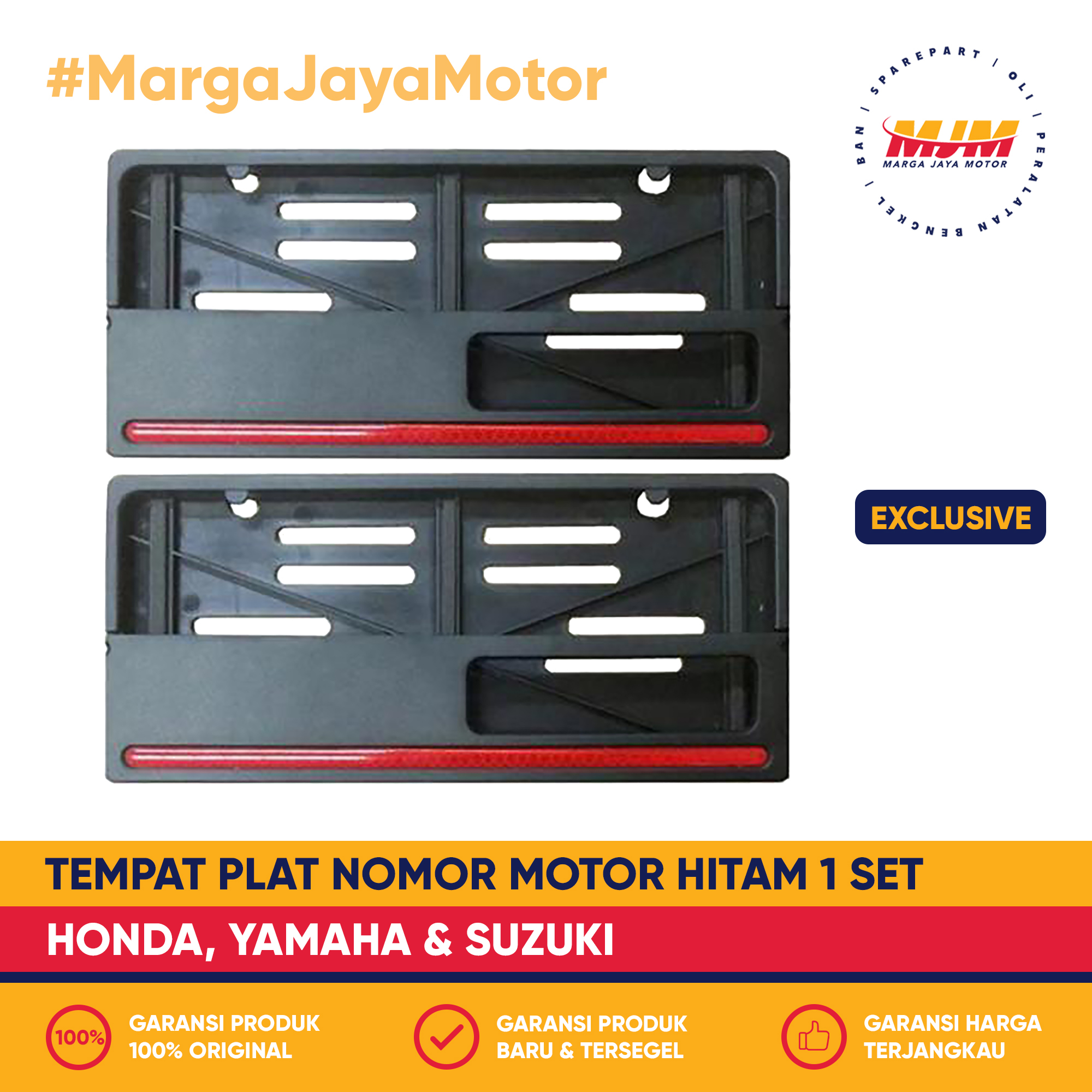 Jual Tempat Plat Nomor Motor Cover Nomor Motor Hitam 1 Set | Shopee ...