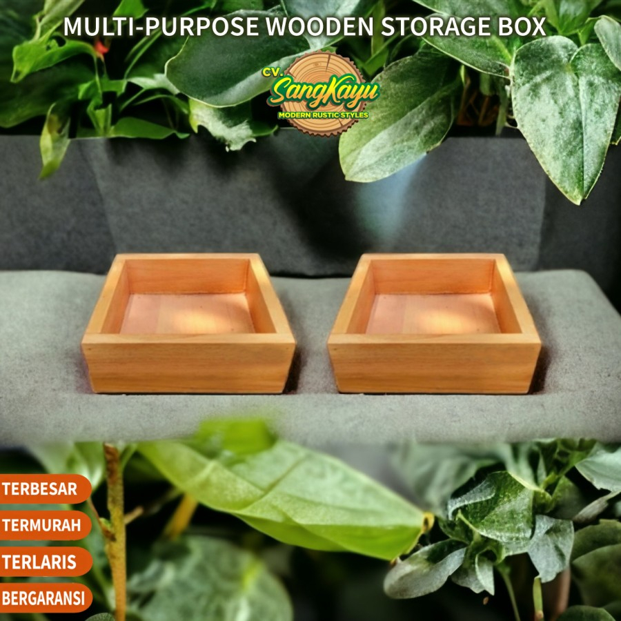 Jual Wooden storage box 10x10x10 cm full kayu tempat penyimpanan serba ...