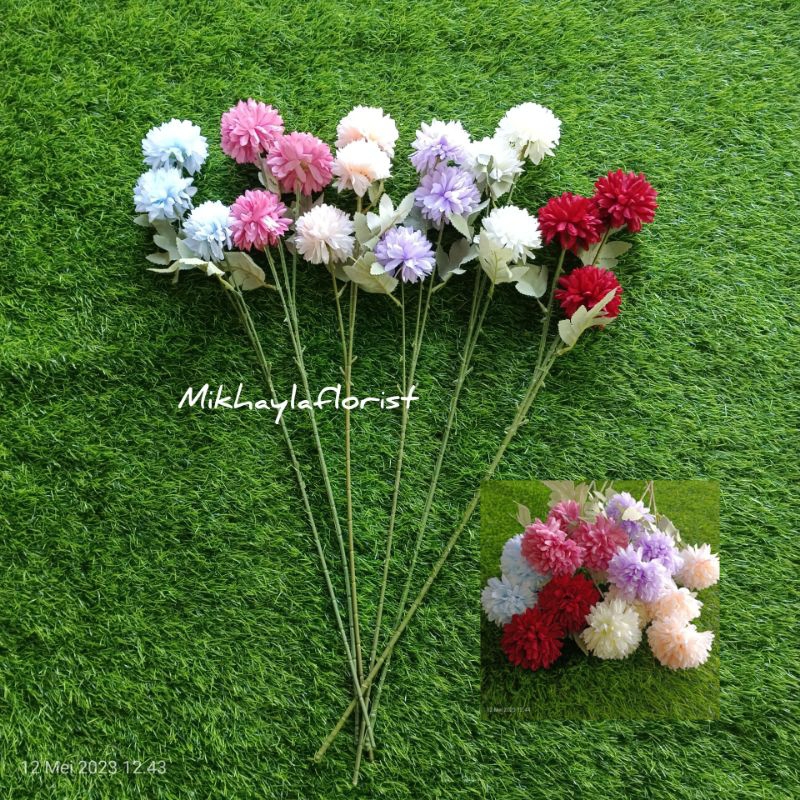 Jual Bunga krisan pom pom // bunga artificial | Shopee Indonesia