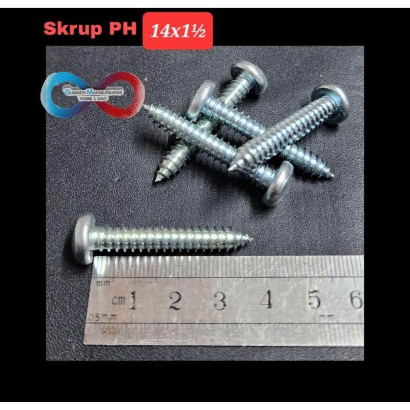 Jual skrup tapping screws (PH) 14x1 1/2 inch per 100pcs | Shopee Indonesia