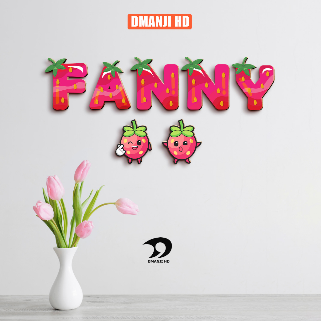 Jual DMANJI HD - Huruf kayu ukiran motif buah Strawberry | Hiasan ...