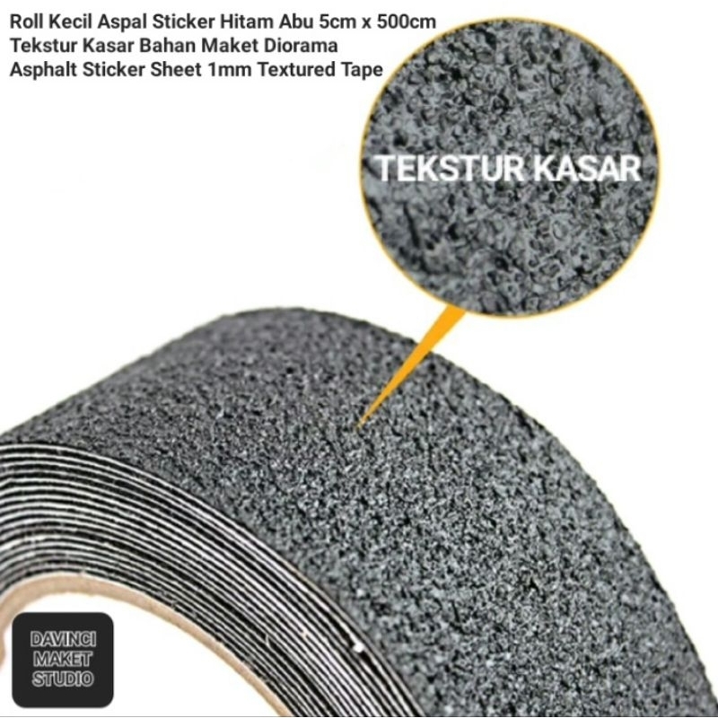 Jual Lakban Kecil Aspal Sticker Hitam Abu 5cm x 500cm Tekstur Kasar ...