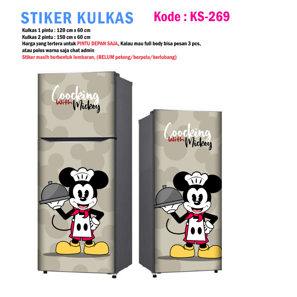 Jual Stiker Kulkas 1 Pintu dan Sticker Kulkas 2 pintu Kartun Tikus ...