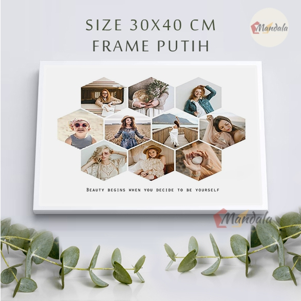 Jual Cetak Foto Ukuran 30x40 cm Desain Unik 10 Foto Bingkai Putih ...
