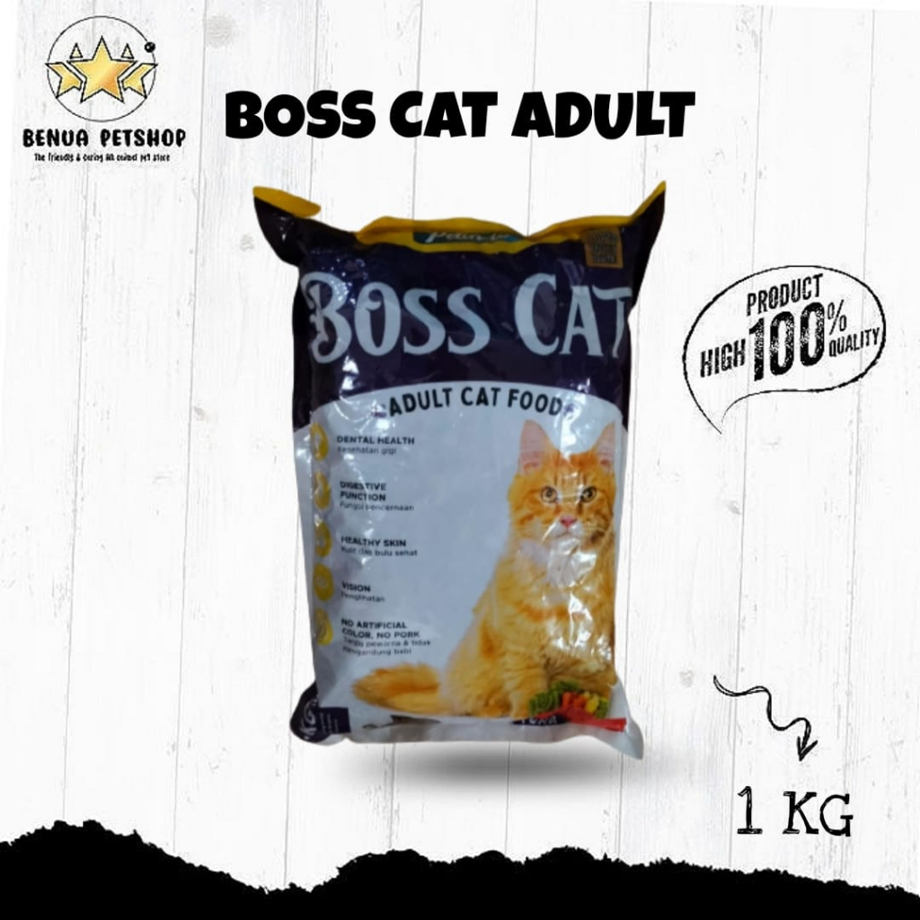 Jual BOSS CAT PREMIUM DRY CATFOOD - MAKANAN KUCING DEWASA 1 KG | Shopee ...