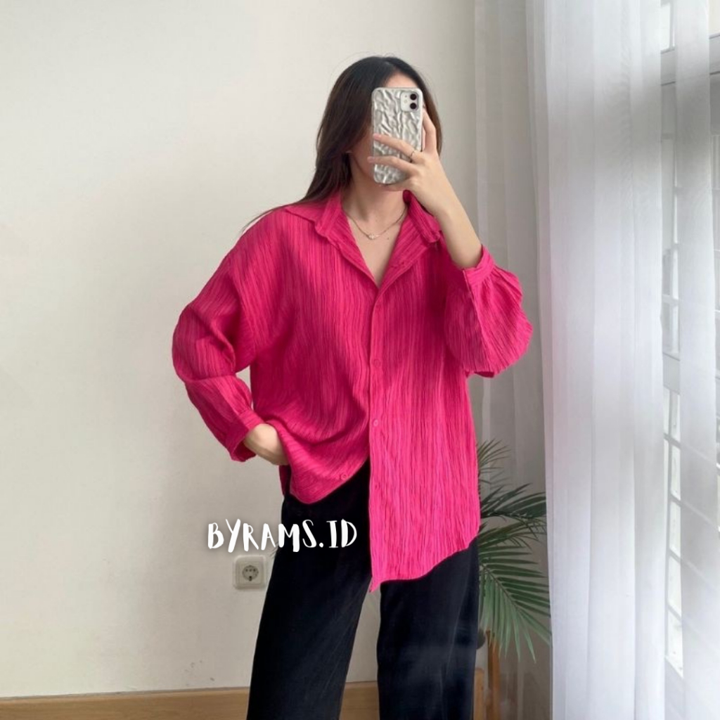 Jual Harri Shirt Basic Lady Crush Kemeja Wanita Oversize | Shopee Indonesia