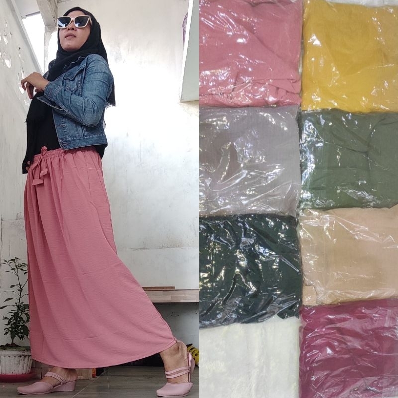 Jual Rok Crinkle series warna Pastel/Nude | Shopee Indonesia