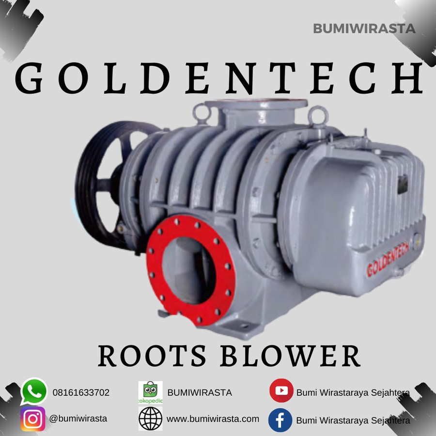 Jual Root Blower Goldentech GT 040 3Hp 2.2Kw Pompa Udara Aerator Kolam ...