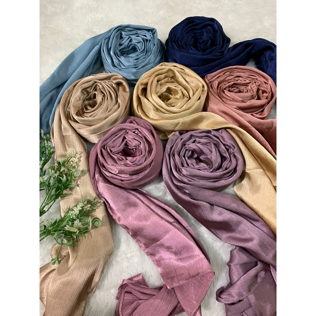 Jual Pasmina credanza silk premium / pasmina satin silk textured ...