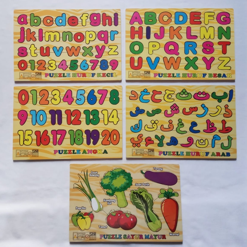 Jual Puzzle Kayu Hampers Mainan Edukasi Anak Abjad Alphabet Huruf Angka ...