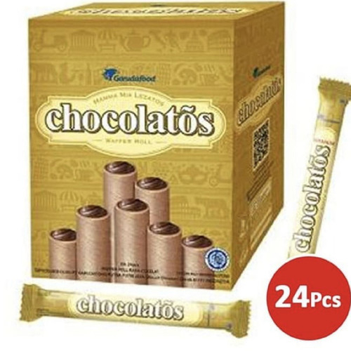 Jual [add-snack] Chocolatos Classic Wafer Roll (box isi 24 pcs ...