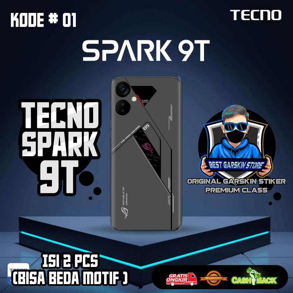 Jual (Isi 2 Pcs) Garskin Tecno Spark 9T Motif 6-10 ( Bisa Request ...
