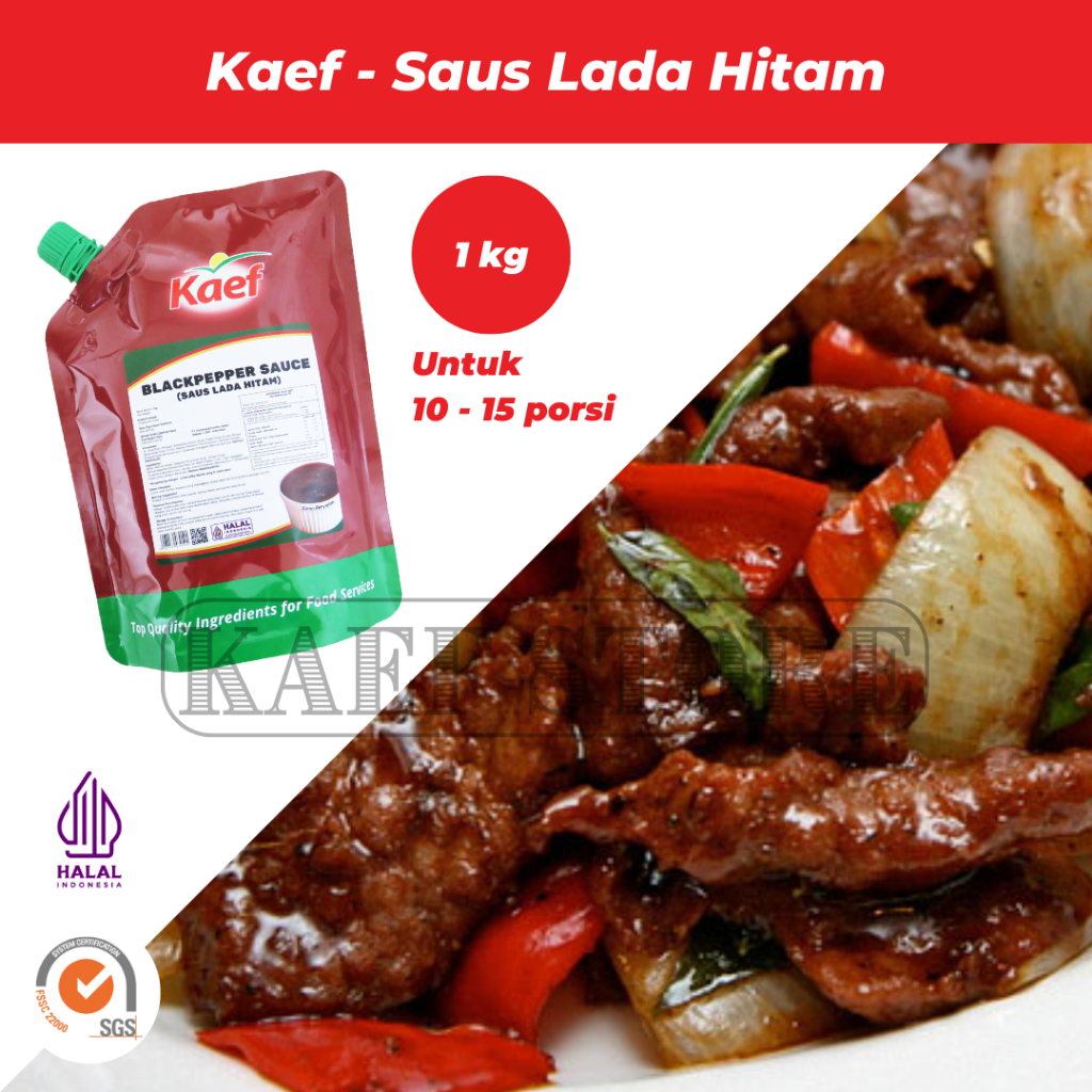 Jual KAEF Black Pepper Sauce 1 Kg | Saus Lada Hitam | Saus Steak | Hotpot Shabu-Shabu Bumbu ...