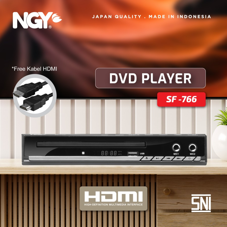 Jual NAGOYA DVD Player Port HDMI Besi 2 Port Mic Karaoke USB NGY766 ...