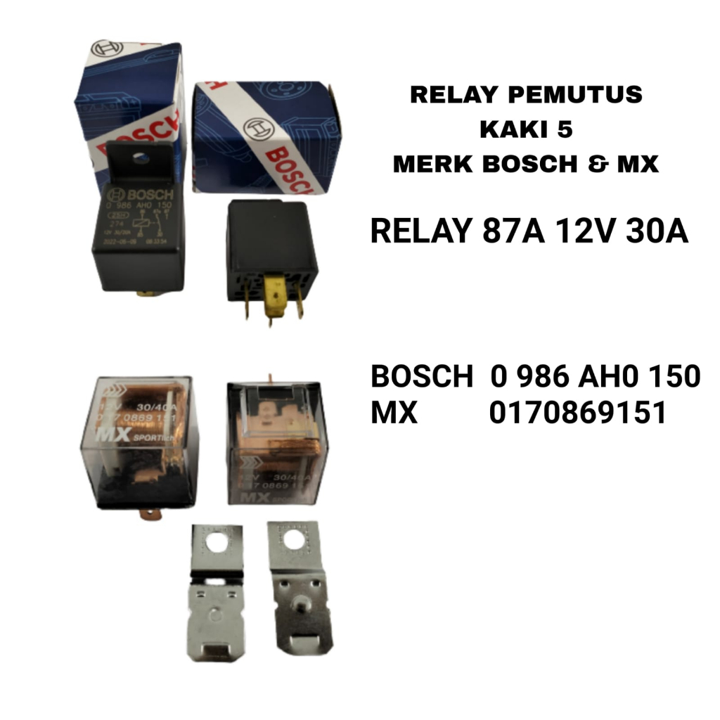 Jual RELAY 87A 12V 30A KAKI 5 - Relay Pemutus | Shopee Indonesia