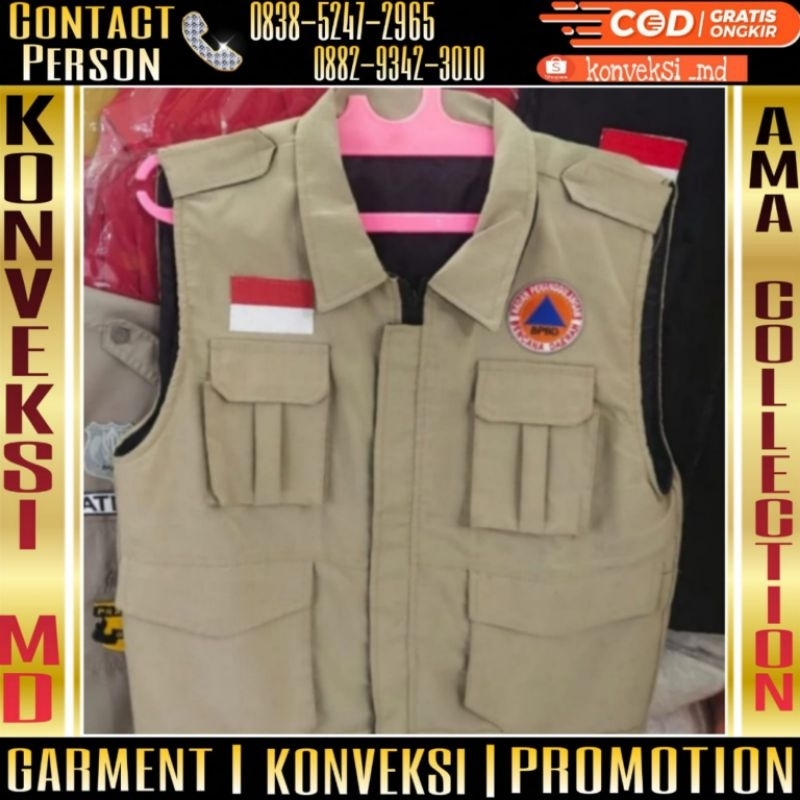 Jual Rompi kerah BPBD full bordir/rompi BPBD cream full bordir/rompi ...