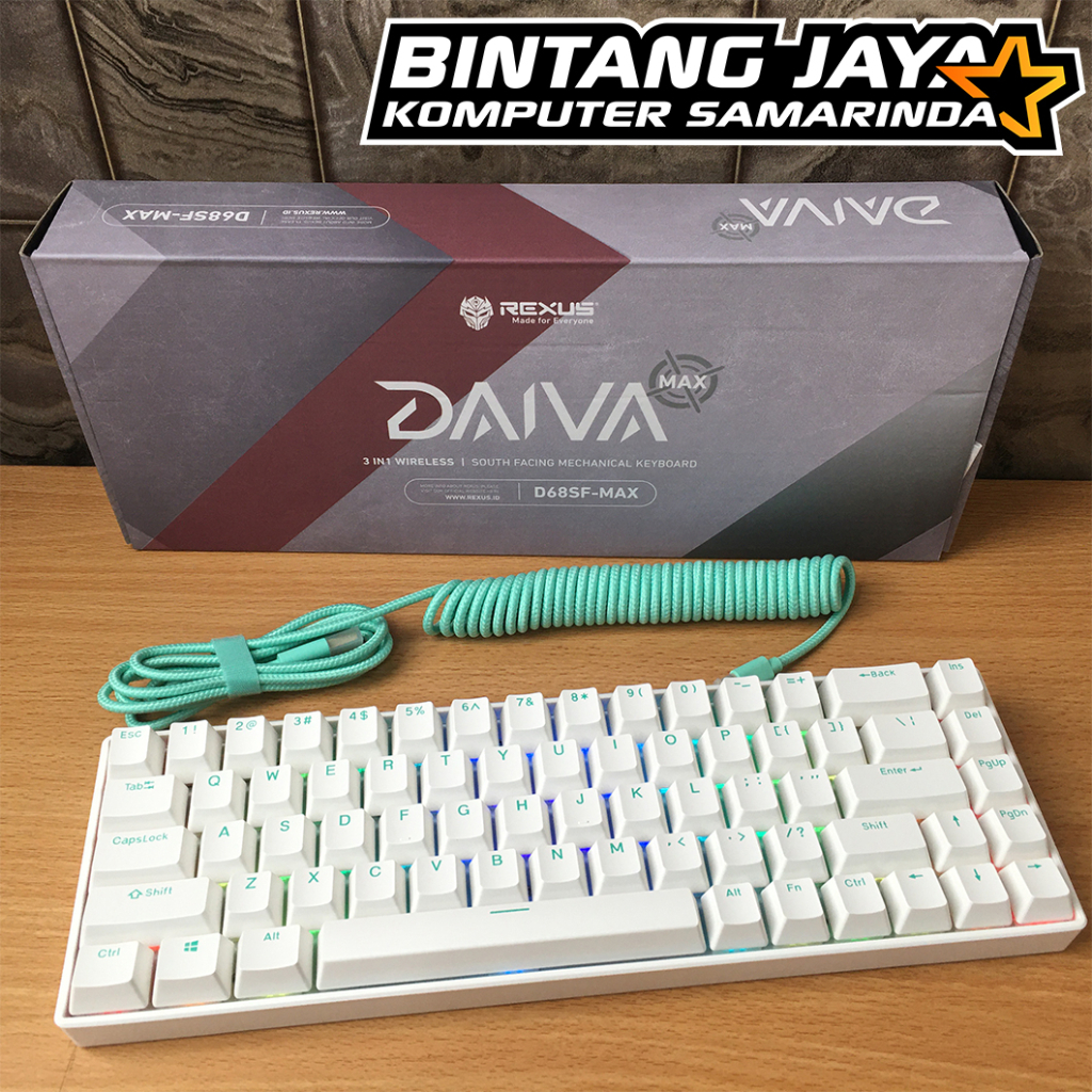 Jual Keyboard Mechanical Rexus Daiva D68SF-MAX 3 in 1 Wireless - White ...