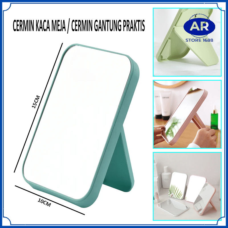 Jual AR PAKET 5PCS CERMIN LIPAT PERSEGI PORTABLE / CERMIN MEJA STANDING ...