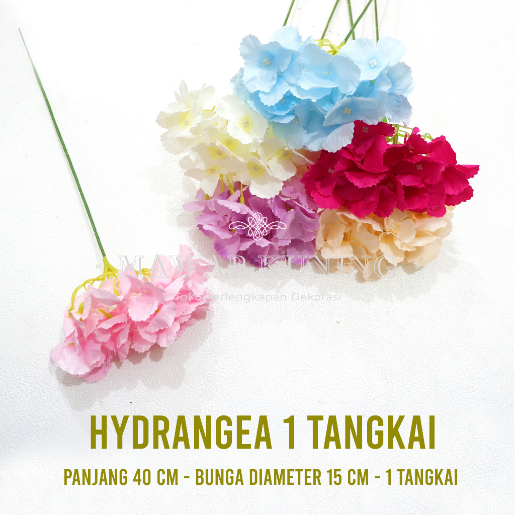 Jual [ 1 Tangkai ] Artifisial Hydrangea 1 Tangkai / Artifisial Bunga ...