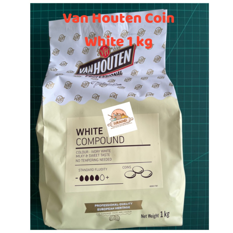Jual Van Houten White Coin 1kg compound chocolate WCC cokelat coklat putih | Shopee Indonesia