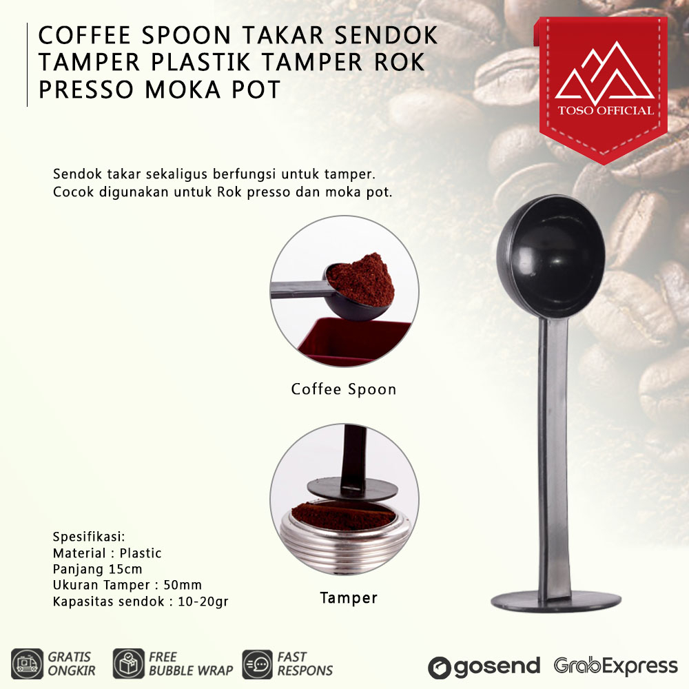 Jual Coffee Spoon Takar Sendok Tamper Plastik Tamper Rok Presso Moka ...