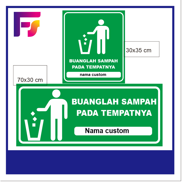 Jual stiker buang sampah pada tempatnya bisa custom text | Shopee Indonesia