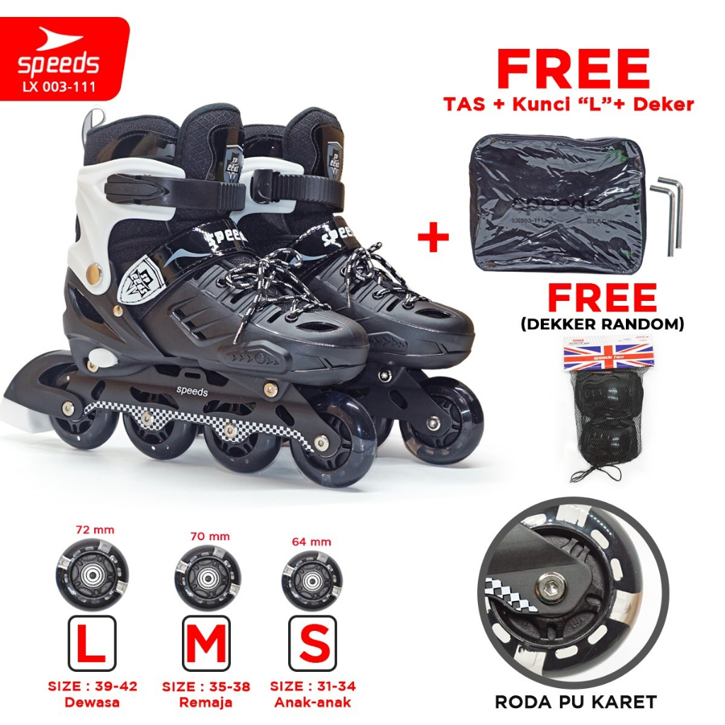 Jual SPEEDS Sepatu Roda Anak dan Dewasa Inline Skate Full Karet PU Roda ...