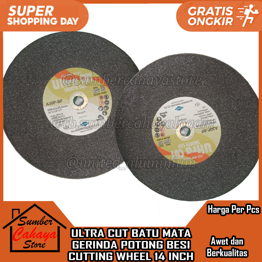 Jual MATA GURINDA 14”X3MM BATU GERINDA POTONG CUTTING WHEEL ULTRA CUT ...