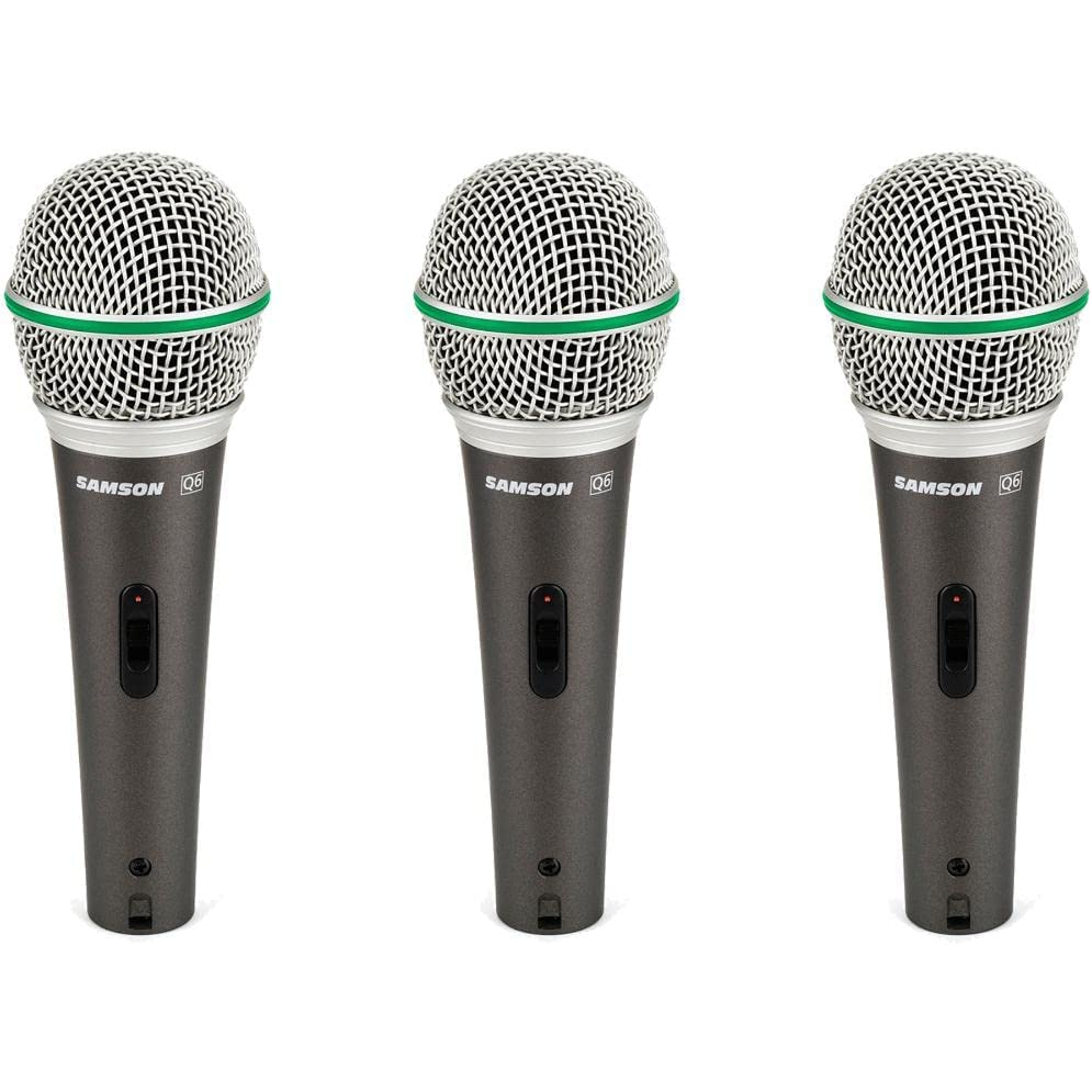 Jual Samson Q6 Q6 3 Pack Dynamic Microphone 3-pack | Shopee Indonesia