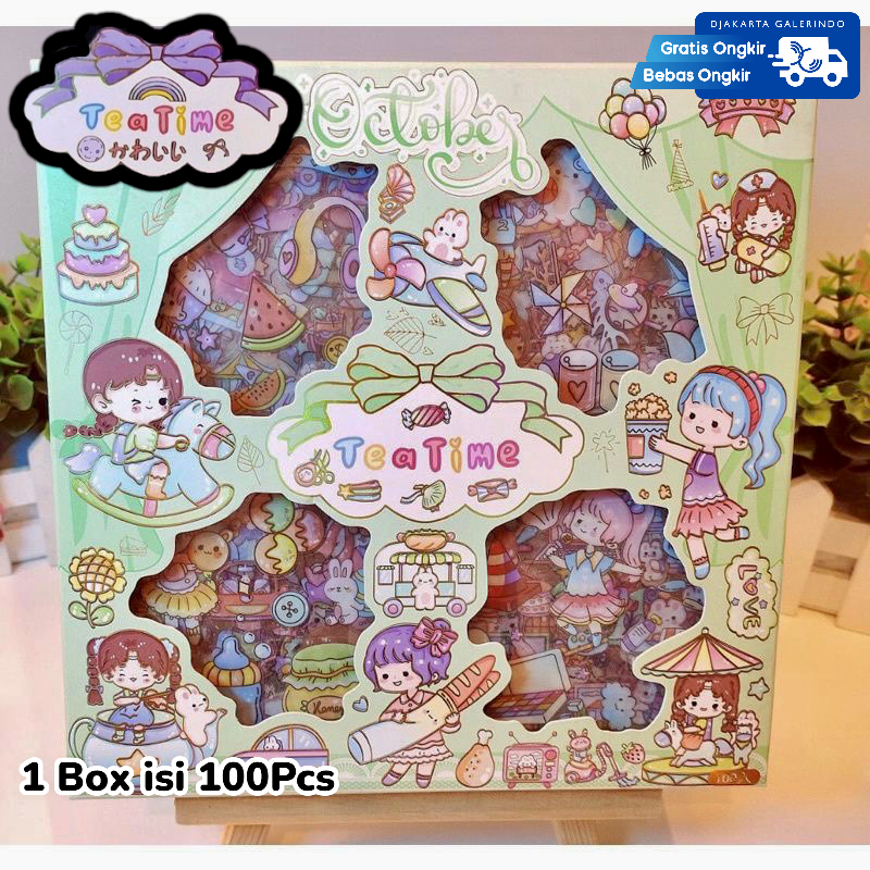 Jual Sticker ANNE MOMO MASU TEA TIME ALICE GLITTER Rainbow Mix Warna ...
