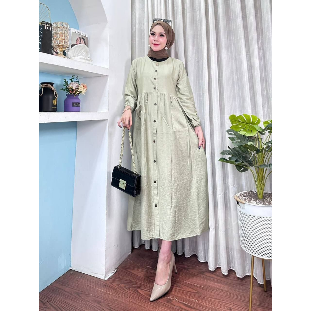 Jual Hana Midi Polo Linen /Midi Wanita Terbaru 2024 | Shopee Indonesia