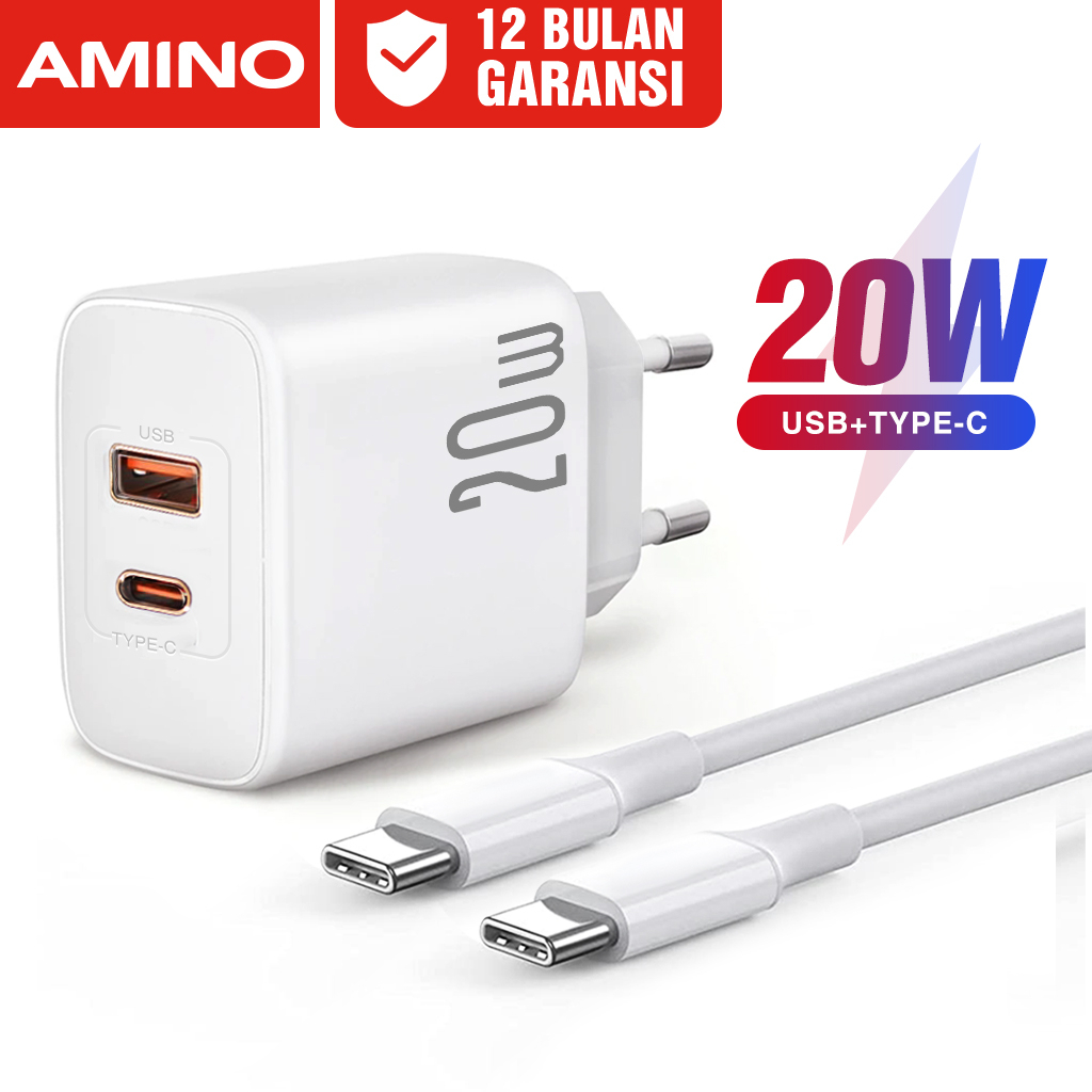 Jual AMINO PD QC 20W AC20 Kepala Charger USB Type C Fast Charging ...