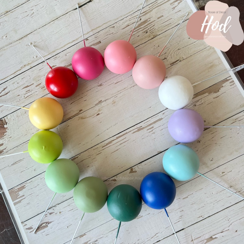 Jual Topper Bola Colourful Pastel Color Hiasan Kue Ulang Tahun Bentuk ...