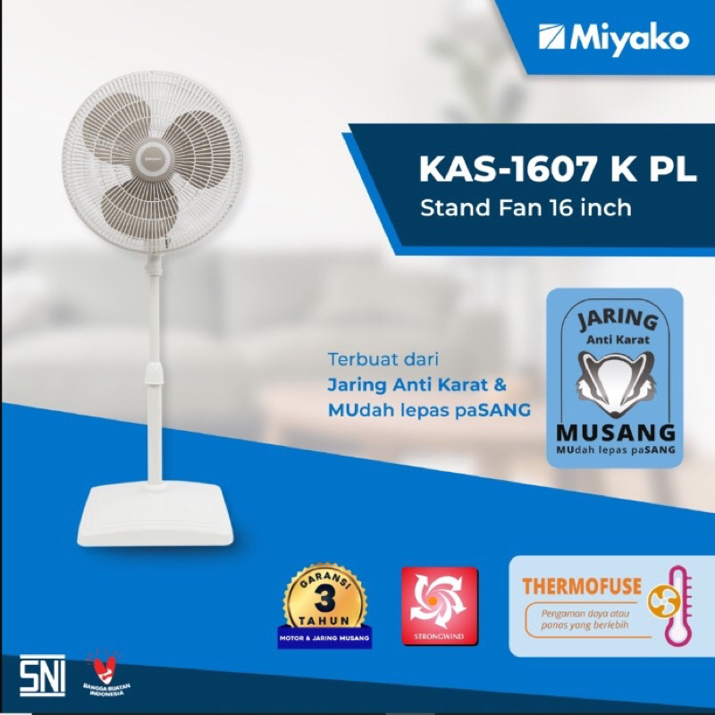 Jual Stand Fan Miyako kipas angin JARING MUSANG JARING yang MUdah ...