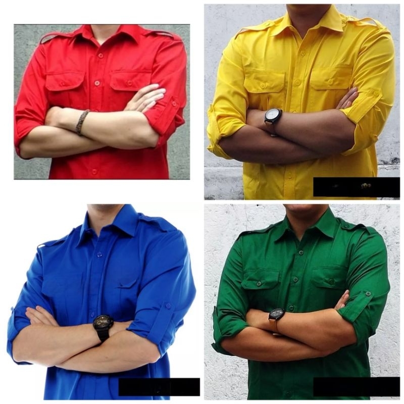 Jual kemeja polos panjang kemeja ormas PDH PDL kemeja custom bordir ...