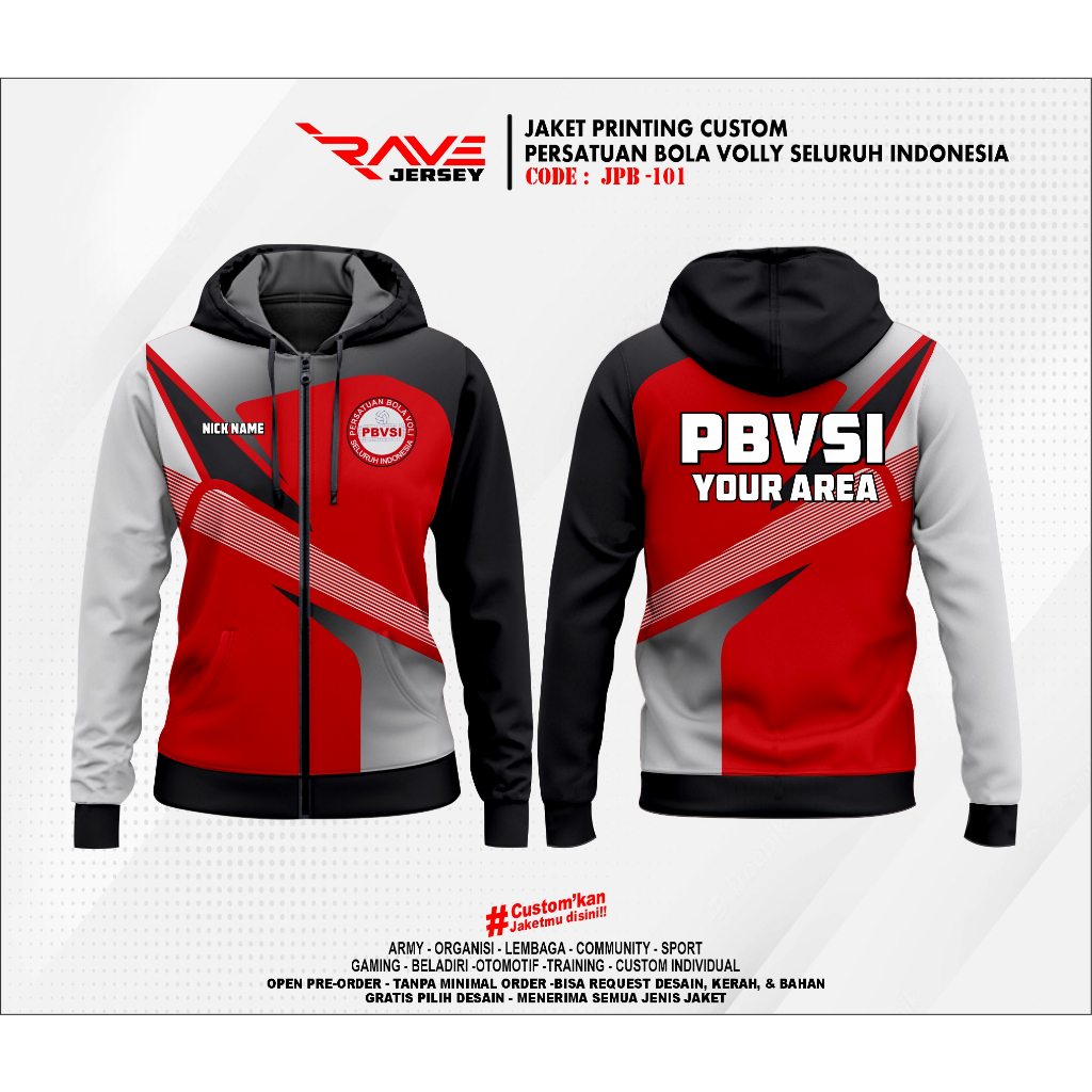 Jual JAKET PBVSI PRINTING SUBLIM CUSTOM (DESAIN SUKA SUKA) | Shopee ...