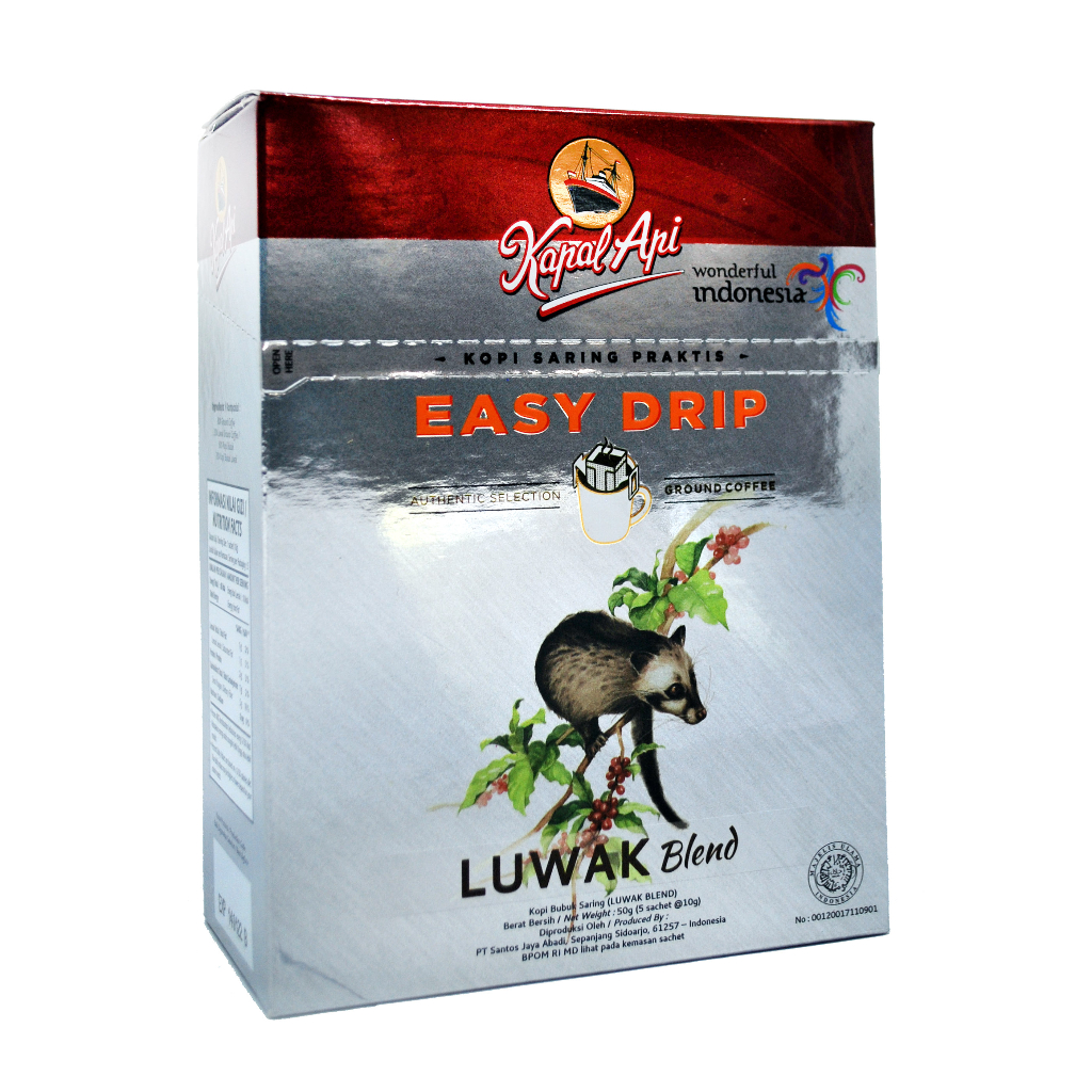Jual KOPI KAPAL API EASY DRIP LUWAK BLEND ISI 3 SACHET | Shopee Indonesia