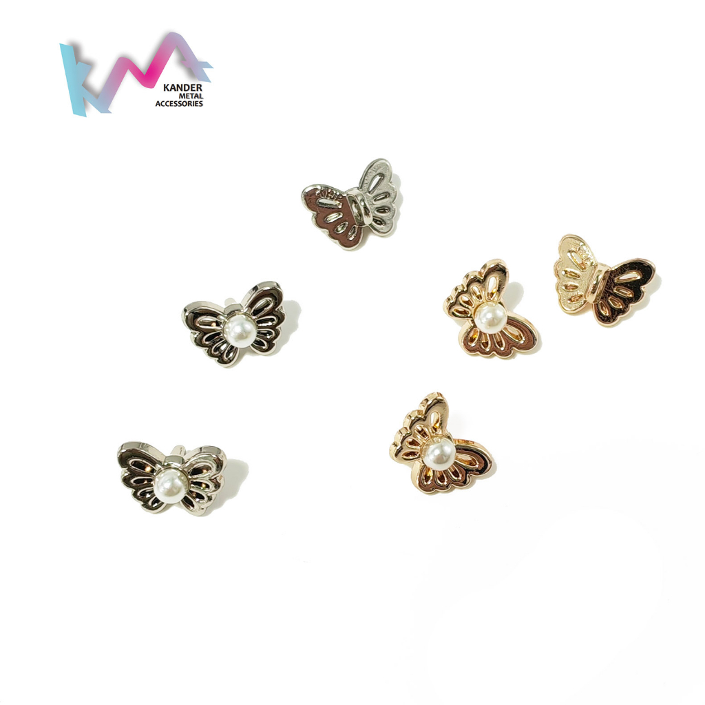 Jual KANDER Alloy Tiny Button 10.5mm Kancing Hias Butterfly Kancing ...