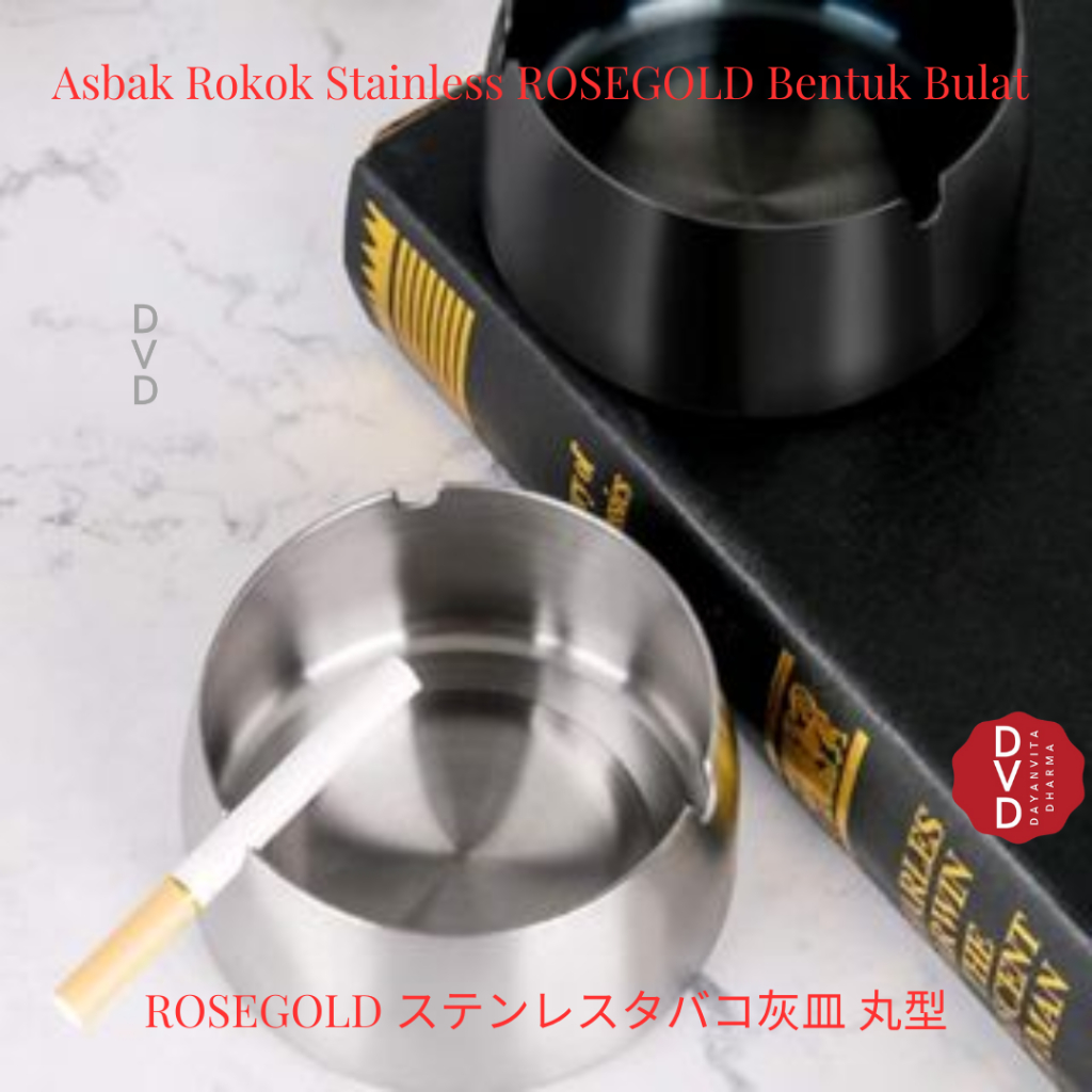 Jual Asbak Rokok Stainless ROSEGOLD Bentuk Bulat - Round Stainless ...