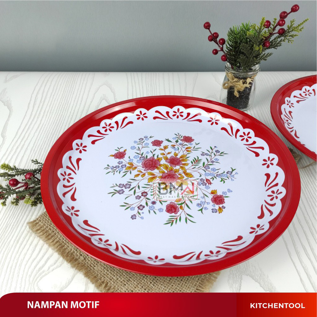 Jual Apazada - Nampan Stainless Steel Bulat Motif Serbaguna / Round ...